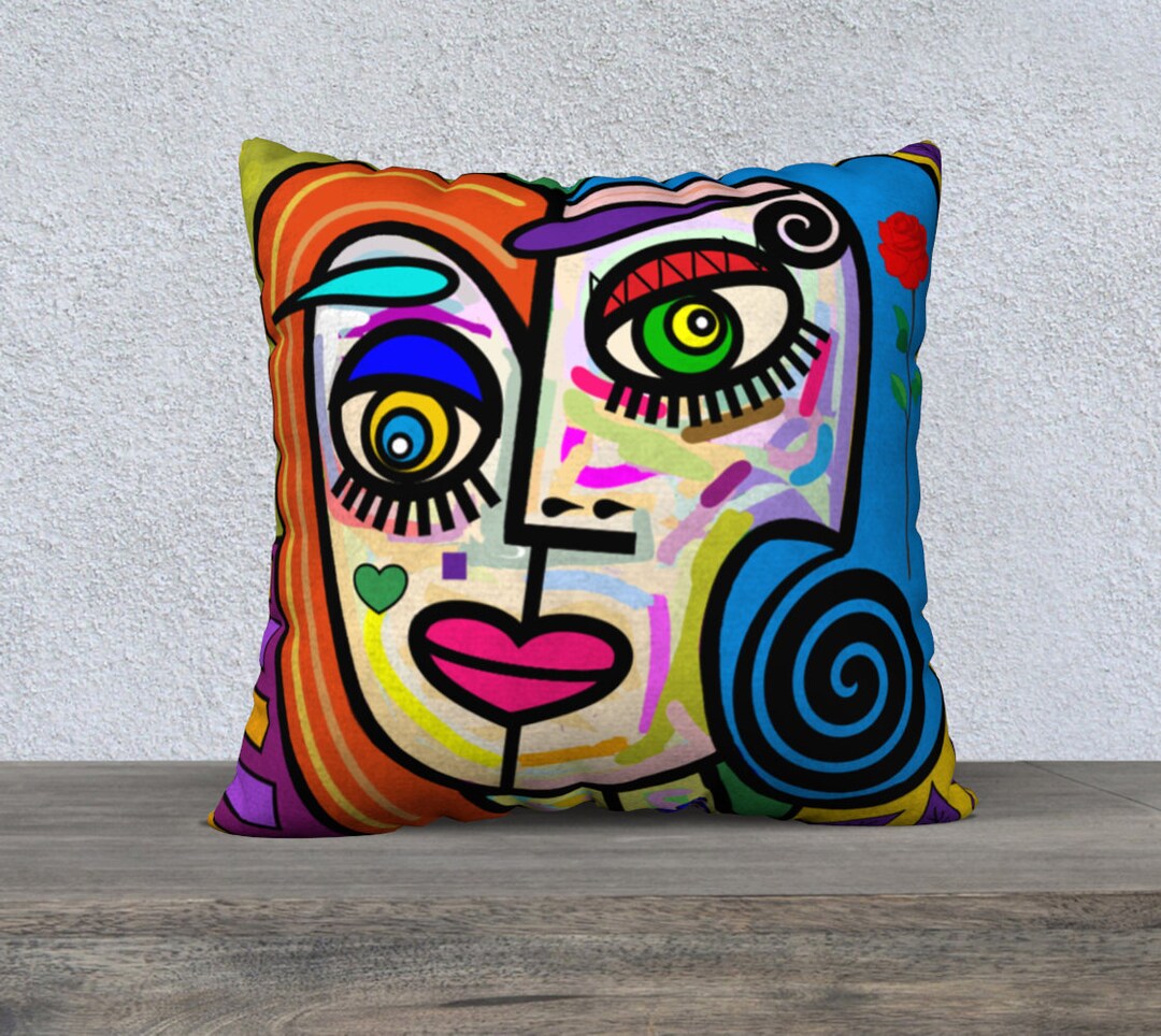 Funky Art Ladies Picasso Style Pillow Cover, Cushion Cover, Head ...