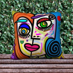 Funky Art Ladies Picasso Style Pillow Cover, Cushion Cover, Head ...