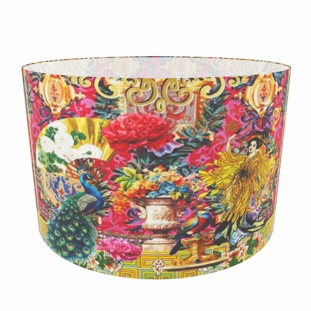 Peacock Velvet Lampshade, Table Lamp, Funky Hone Decor, Vintage Style ...