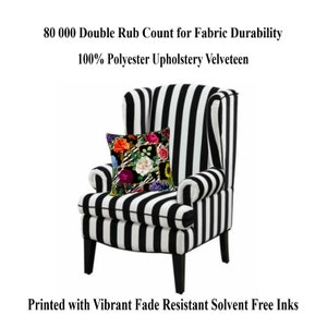 Funky Floral Zebra Checkered Pillow Cover Jewels and Chains Velveteen ...