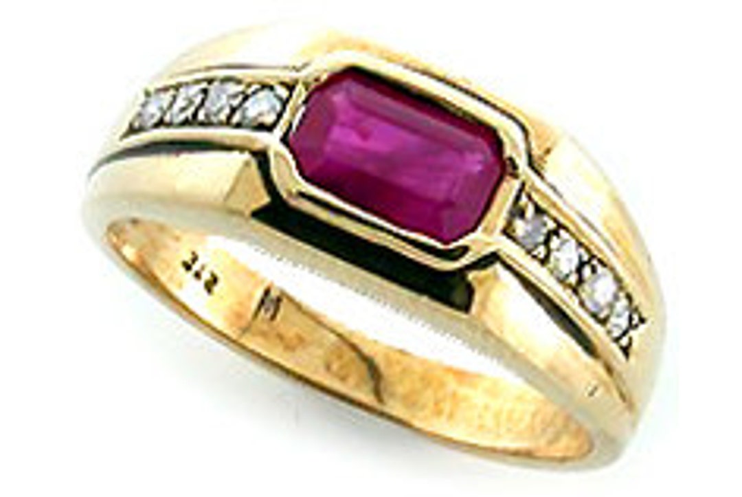 Gold Ruby Ring, 9K 9ct Antique Ruby Ring, Vintage Diamond, Victorian ...