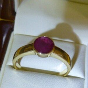 Gold Ruby Ring, 9k 10k 14k 18k Womens Ruby Wedding Band, Anniversary ...