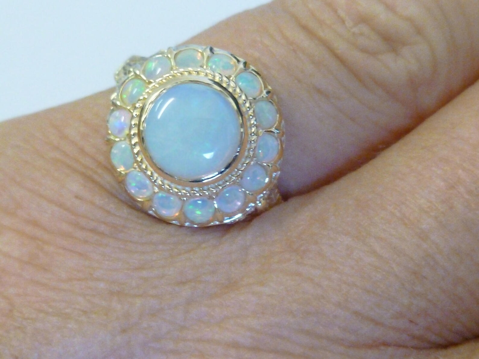 9ct 9k Solid Gold Vintage White Opal Ring Antique Style | Etsy