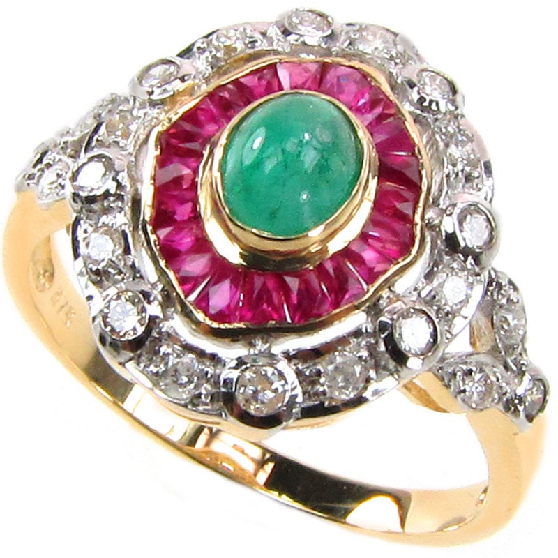 Emerald Ruby Ring - Etsy