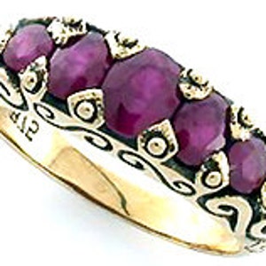 Womens Gold Ruby Ring, Antique Ruby Ring, 9ct Victorian Solid Yellow ...