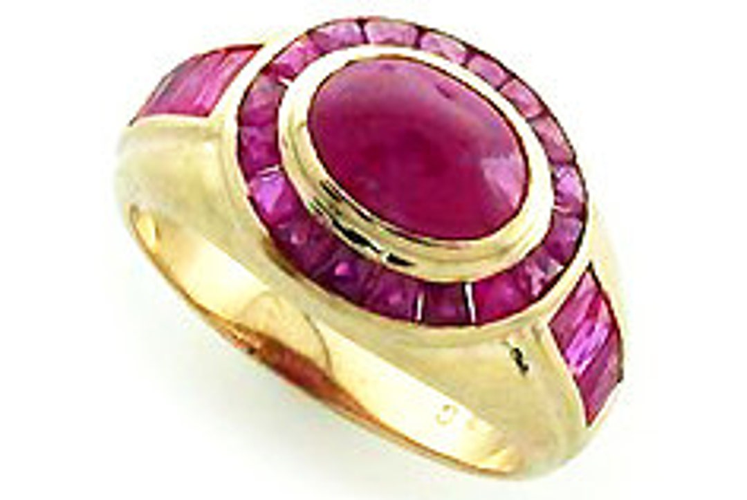 Womens Gold Ruby Ring, 9K 14K 18K Ladies Gold Channel Set Ruby Ring ...