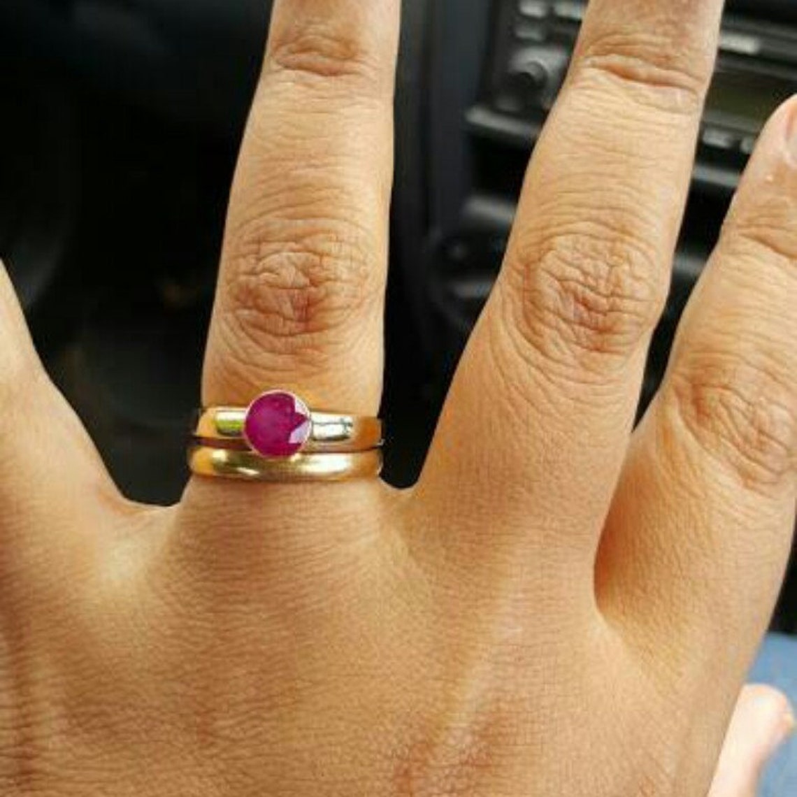 Gold Ruby Ring 9k 10k 14k 18k Womens Ruby Wedding Band | Etsy