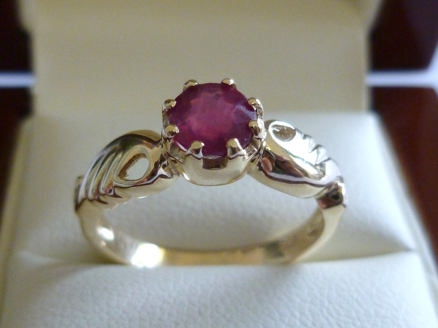 Gold Ruby Ring 9ct 9K Ladies Ruby ring Womens Ruby Ring | Etsy