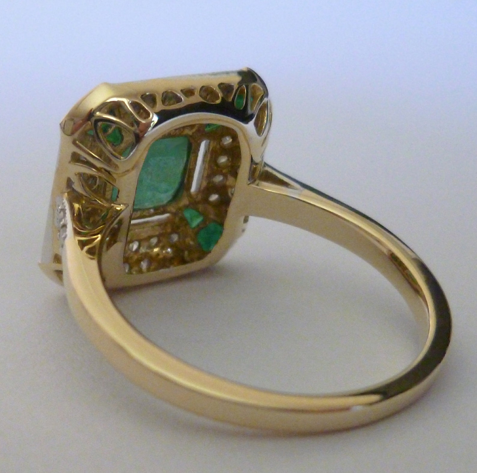 Art Deco Vintage Gold Emerald Ring 9ct 9K 375 Diamond Antique - Etsy