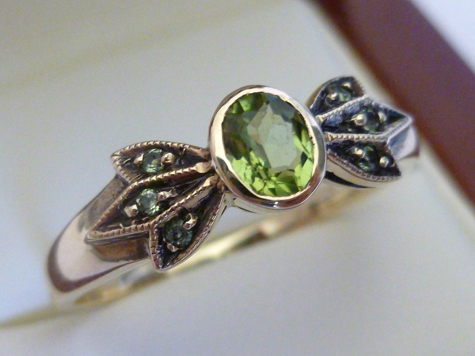 Vintage Peridot Ring 9ct 9k 14k 18k Solid Gold Womens | Etsy