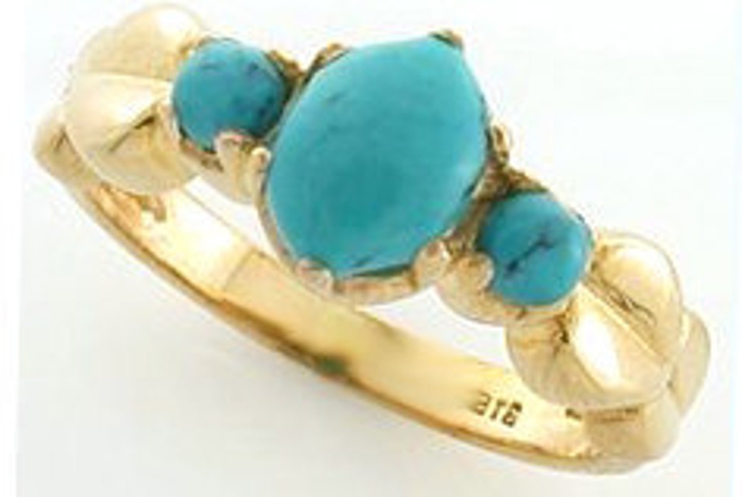 Gold Turquoise Ring 10K 9ct 9k 14k 18k Womens Turquoise Ring - Etsy