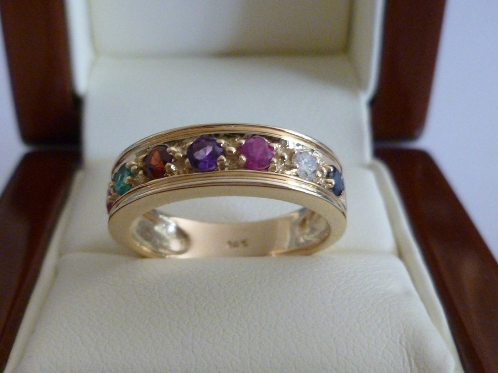 Victorian REGARDS Ring 9k 9ct Solid Gold Ruby Emerald Garnet | Etsy