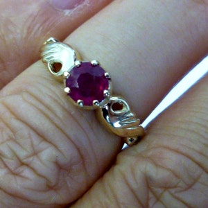 Gold Ruby Ring, 9ct 9K Ladies Ruby Ring, Womens Ruby Ring, Vintage ...