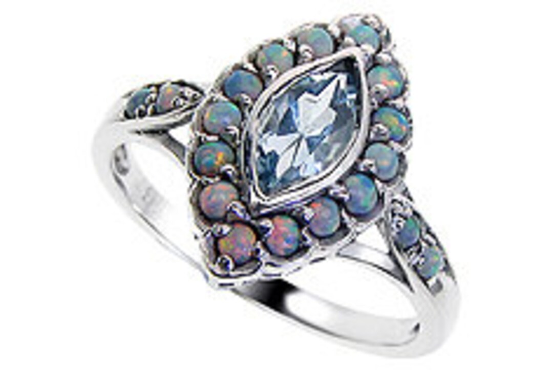 Vintage Opal Ring, Gold Topaz Ring, Antique Style Topaz Ring, 9ct 9k ...