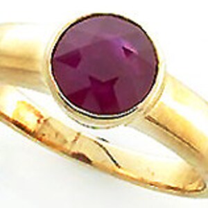 Gold Ruby Ring, 9k 10k 14k 18k Womens Ruby Wedding Band, Anniversary ...