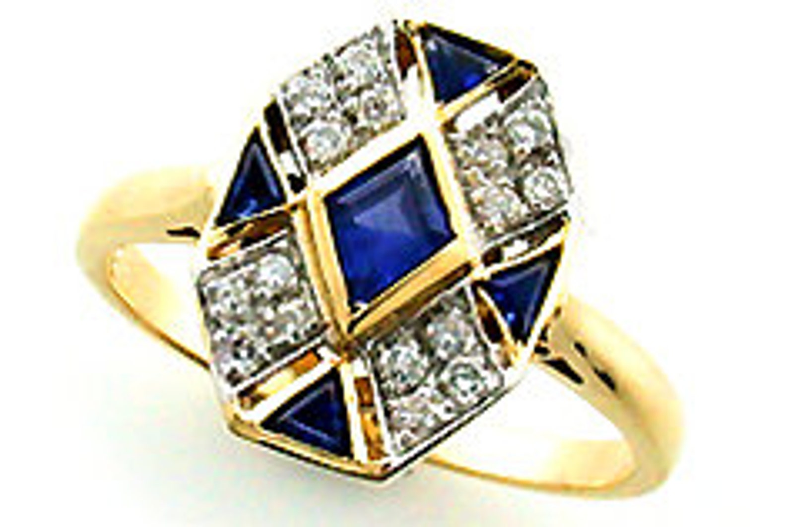 Art Deco Sapphire Ring Vintage Sapphire Ring 9ct Solid Gold - Etsy