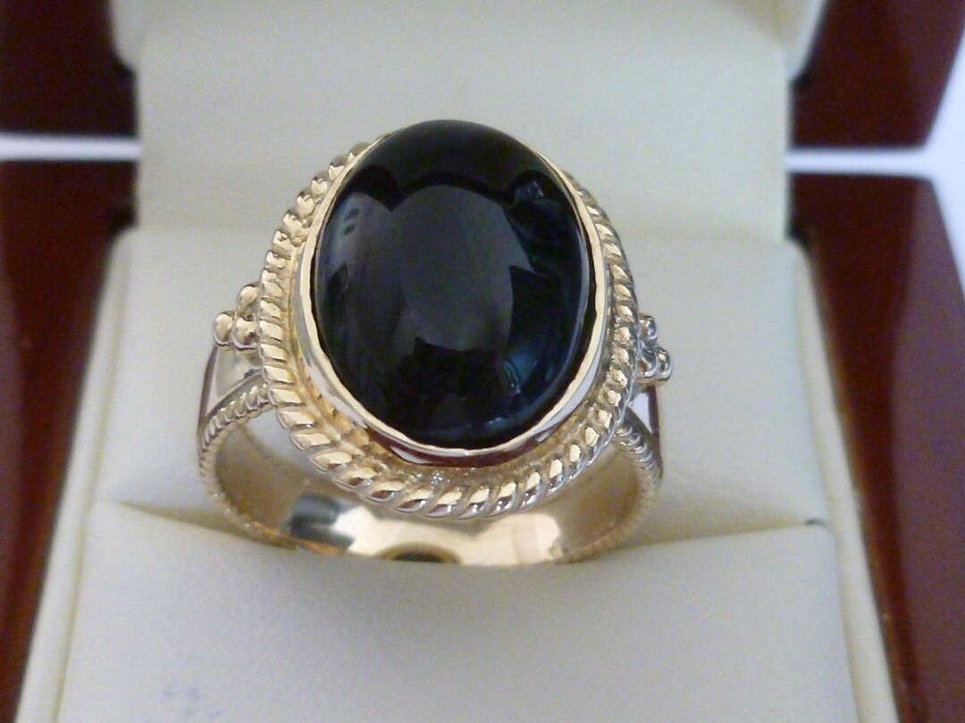 Vintage Onyx Ring, 10k 9k 14k 18k Antique Style Onyx Ring, 9ct Solid ...