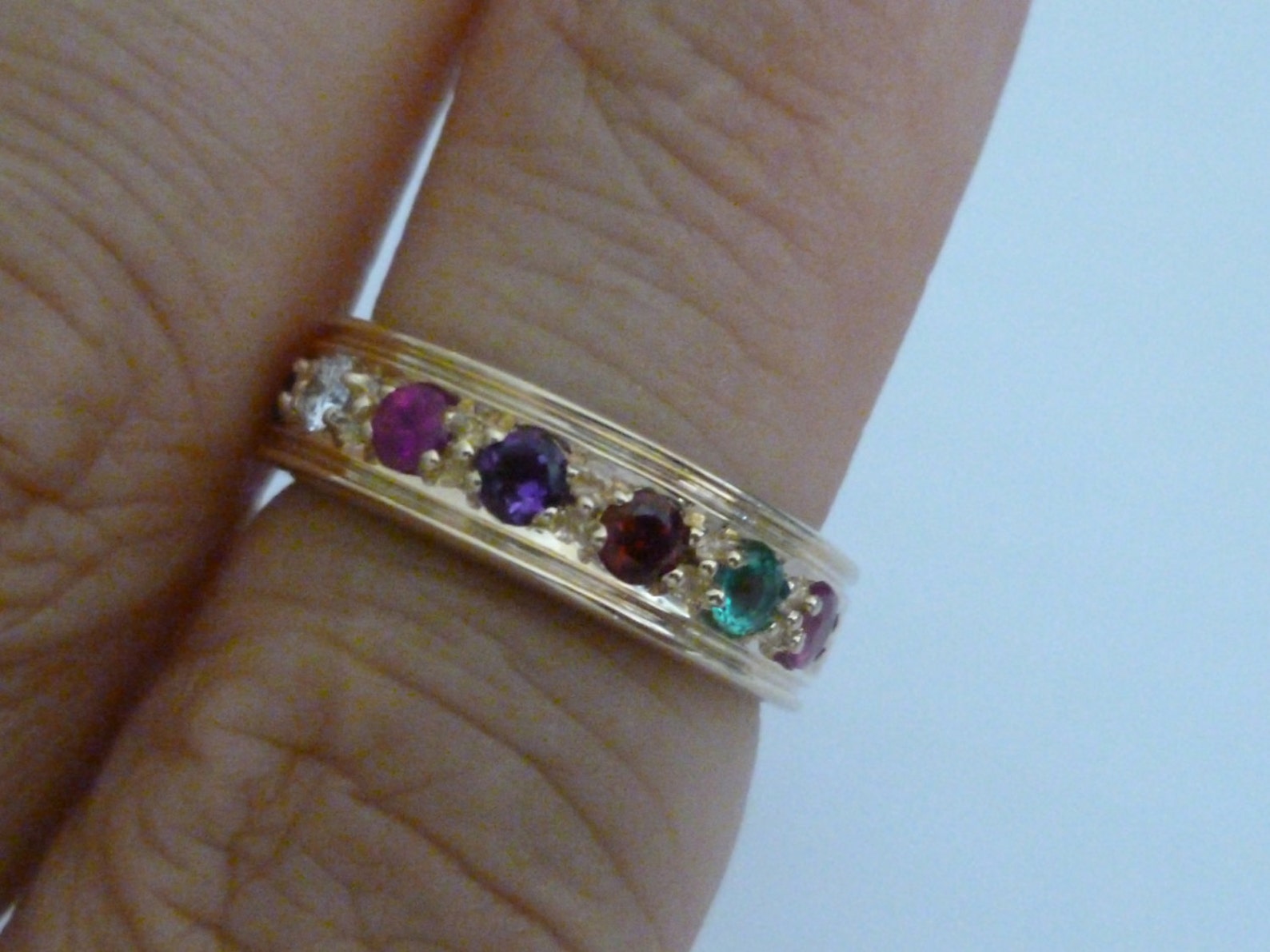 Victorian REGARDS Ring 9k 9ct Solid Gold Ruby Emerald Garnet | Etsy