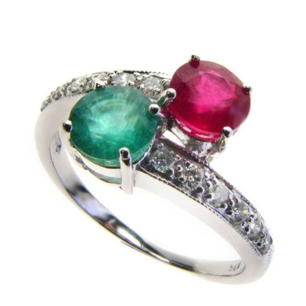 Ruby Emerald Ring - Etsy