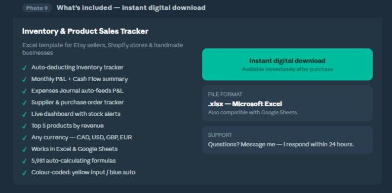 Inventory Product Sales Tracker Excel Template | Small Business ...