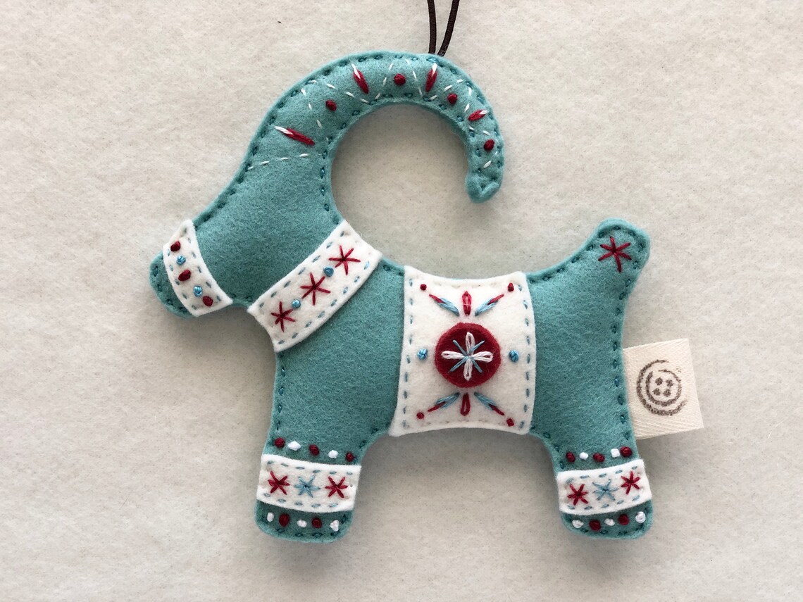 Nikkie's Felt Julbock (yule Goat) Christmas Ornament - Turquoise - Etsy