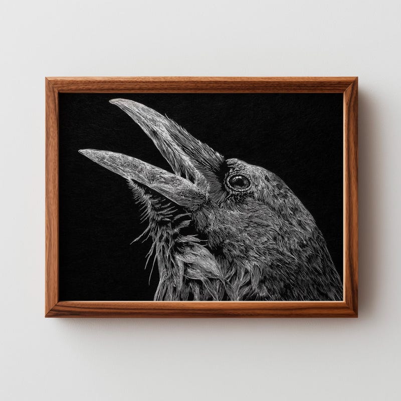 Scratchboard Animal Art - Etsy