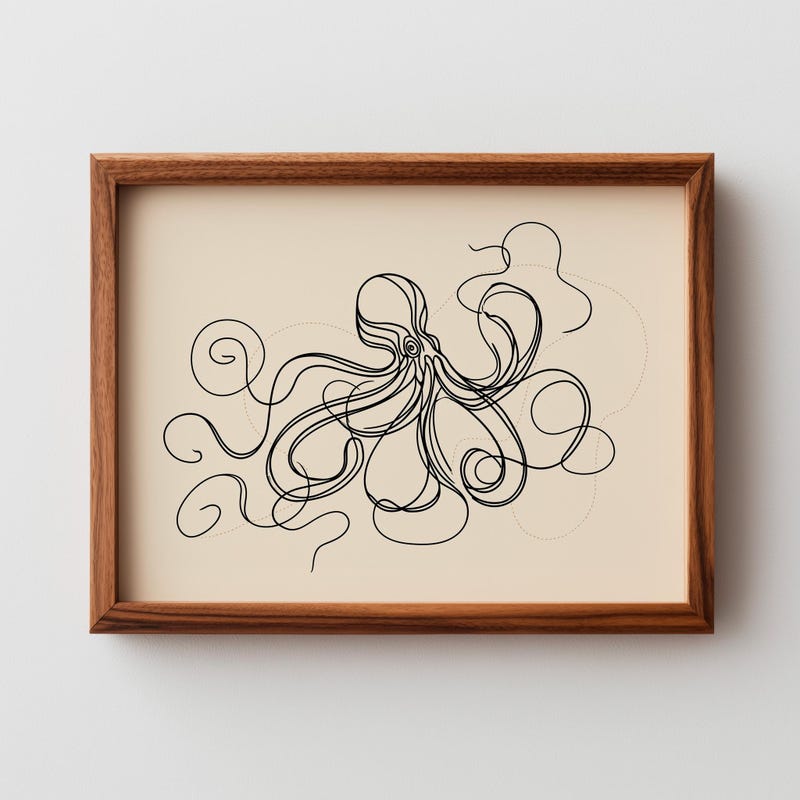 Sea Inspired Line Drawing - Etsy
