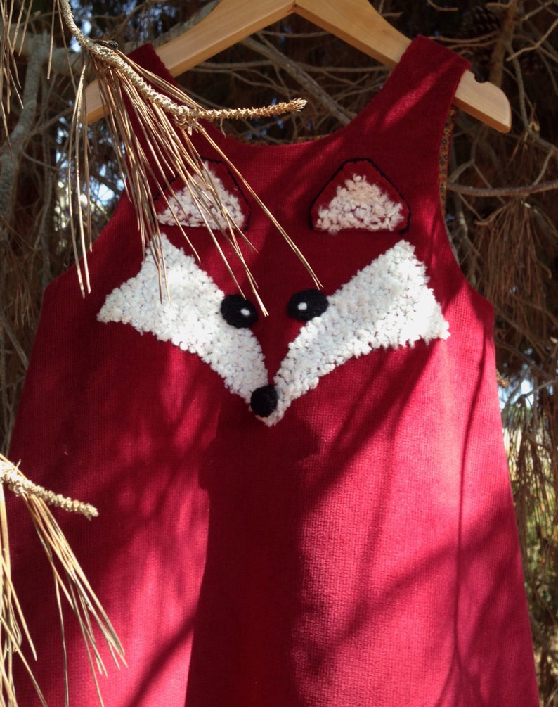 Embroidered Fox Dress 5T Ready to Ship | Etsy