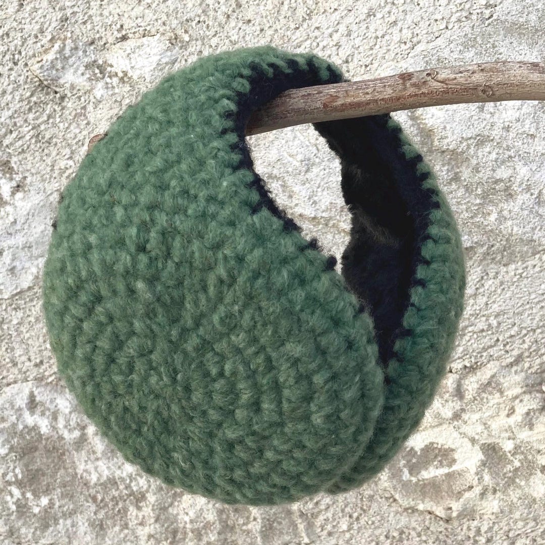 Wool Men's Earmuffs, Big Warm and Fluffy Earmuffs Behind the Head ...