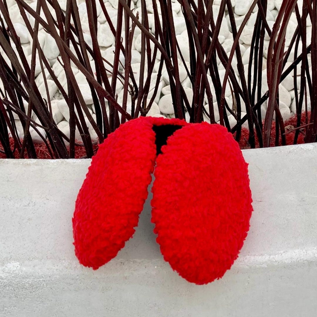 Handmade Red Polyamide Earmuffs: Behind-the-head Style - Etsy