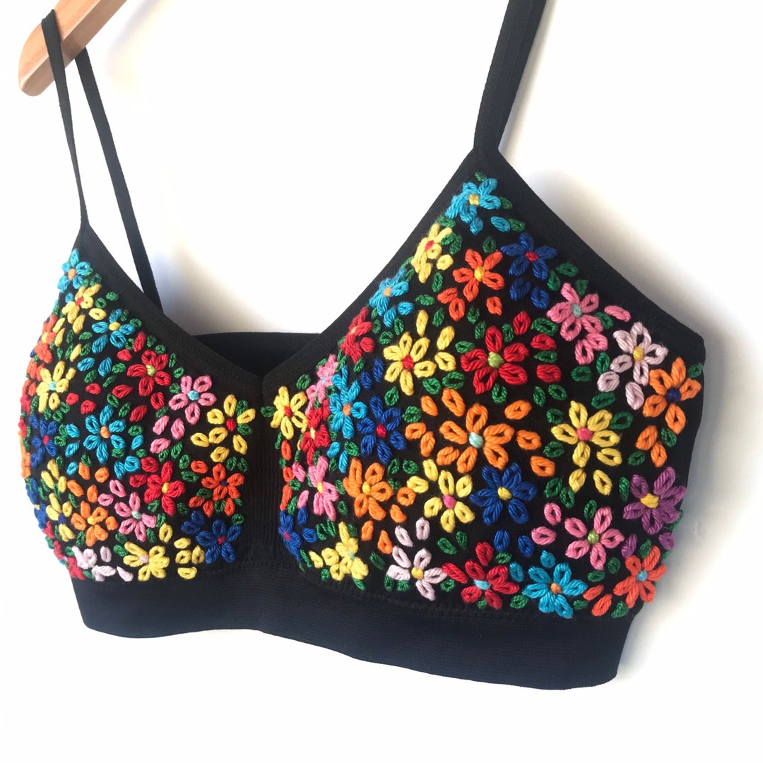 Hand Embroidered Bodice, Embroidered Top Bra, a Lovely Gift for Woman ...