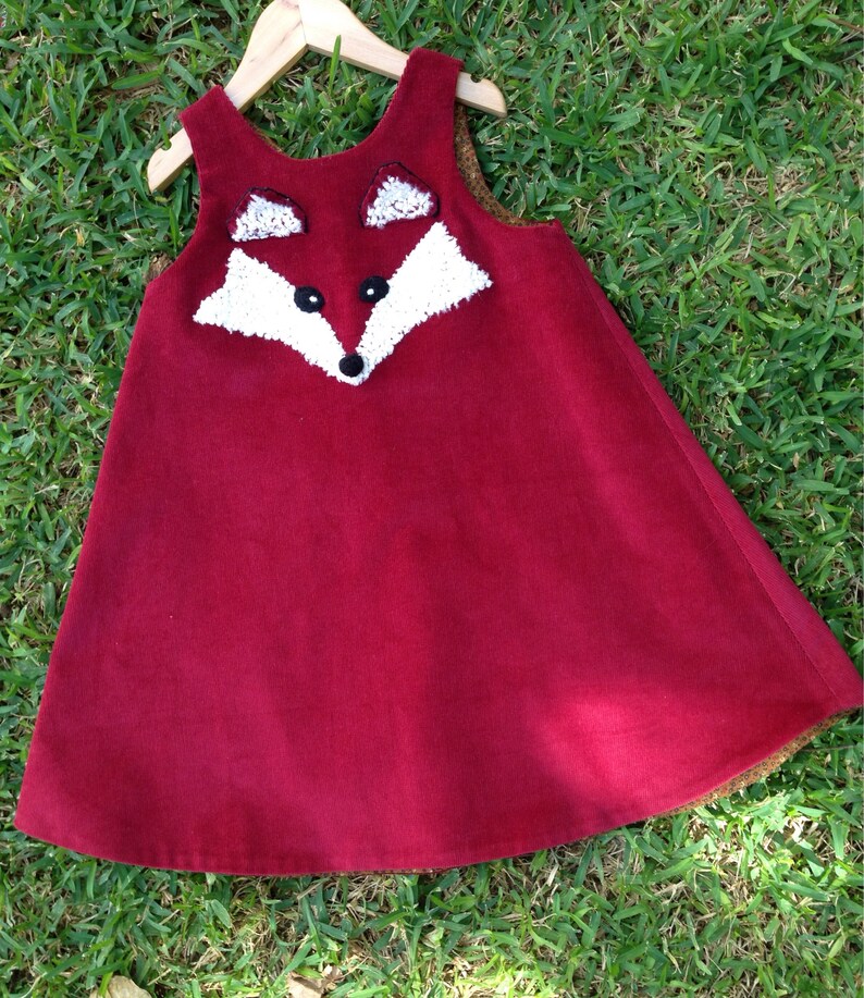 Embroidered Fox Dress 5T Ready to Ship | Etsy