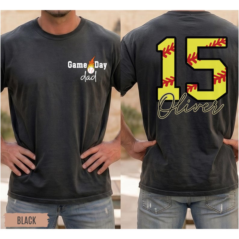Game Day Softball Shirt, Custom Number Name Tee, Personalized Softball ...