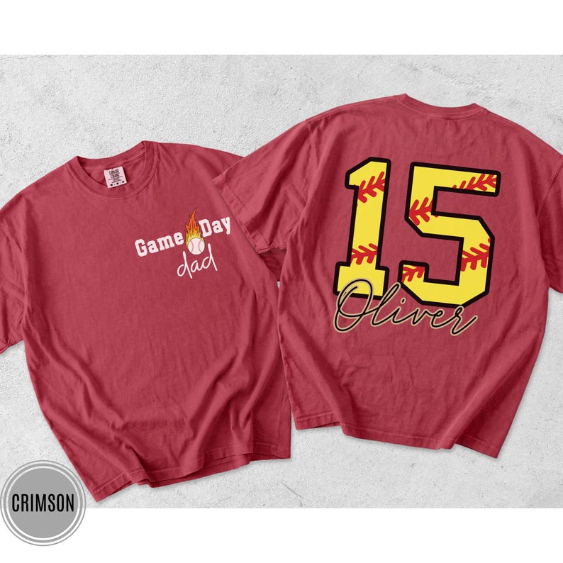 Game Day Softball Shirt, Custom Number Name Tee, Personalized Softball ...