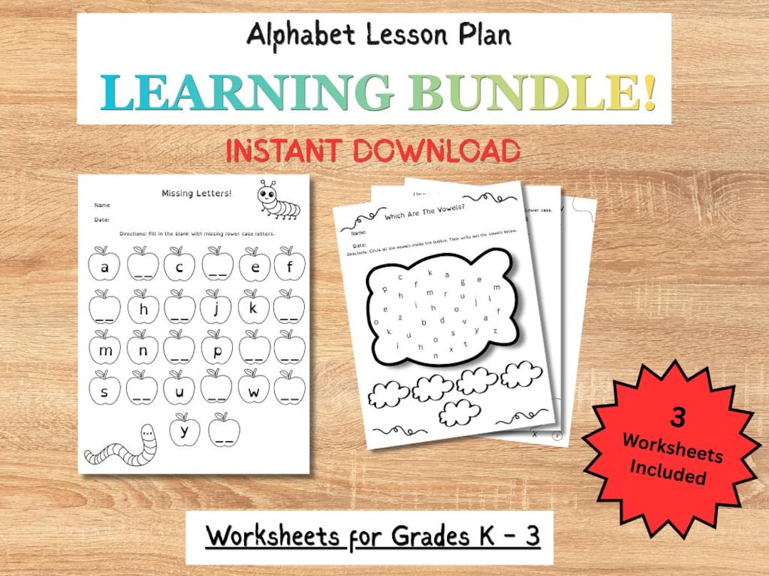 Children's Alphabet Lesson Plans, ABC Learning Bundle, Homeschool ...