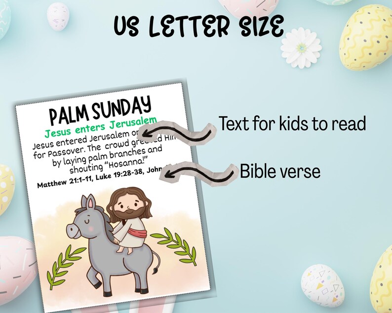 Printable Holy Week Story Cards for Kids, Easter Bible Lesson Activity ...