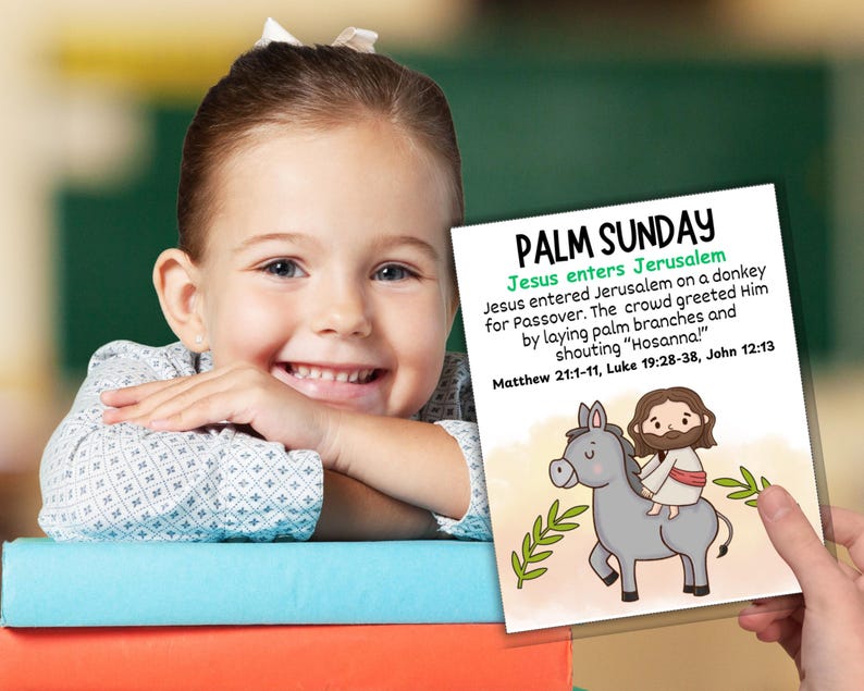 Printable Holy Week Story Cards for Kids, Easter Bible Lesson Activity ...
