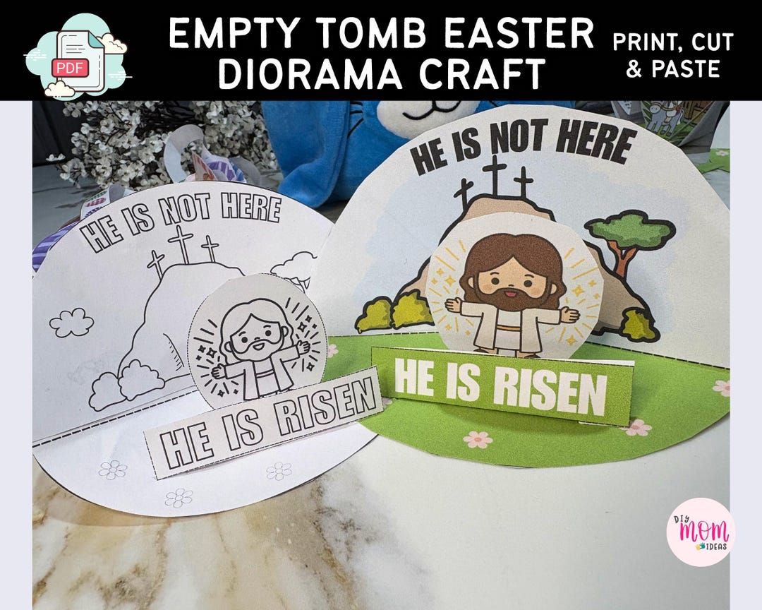 He is Risen Easter Craft, Empty Tomb Diorama, Jesus is Alive Bible ...
