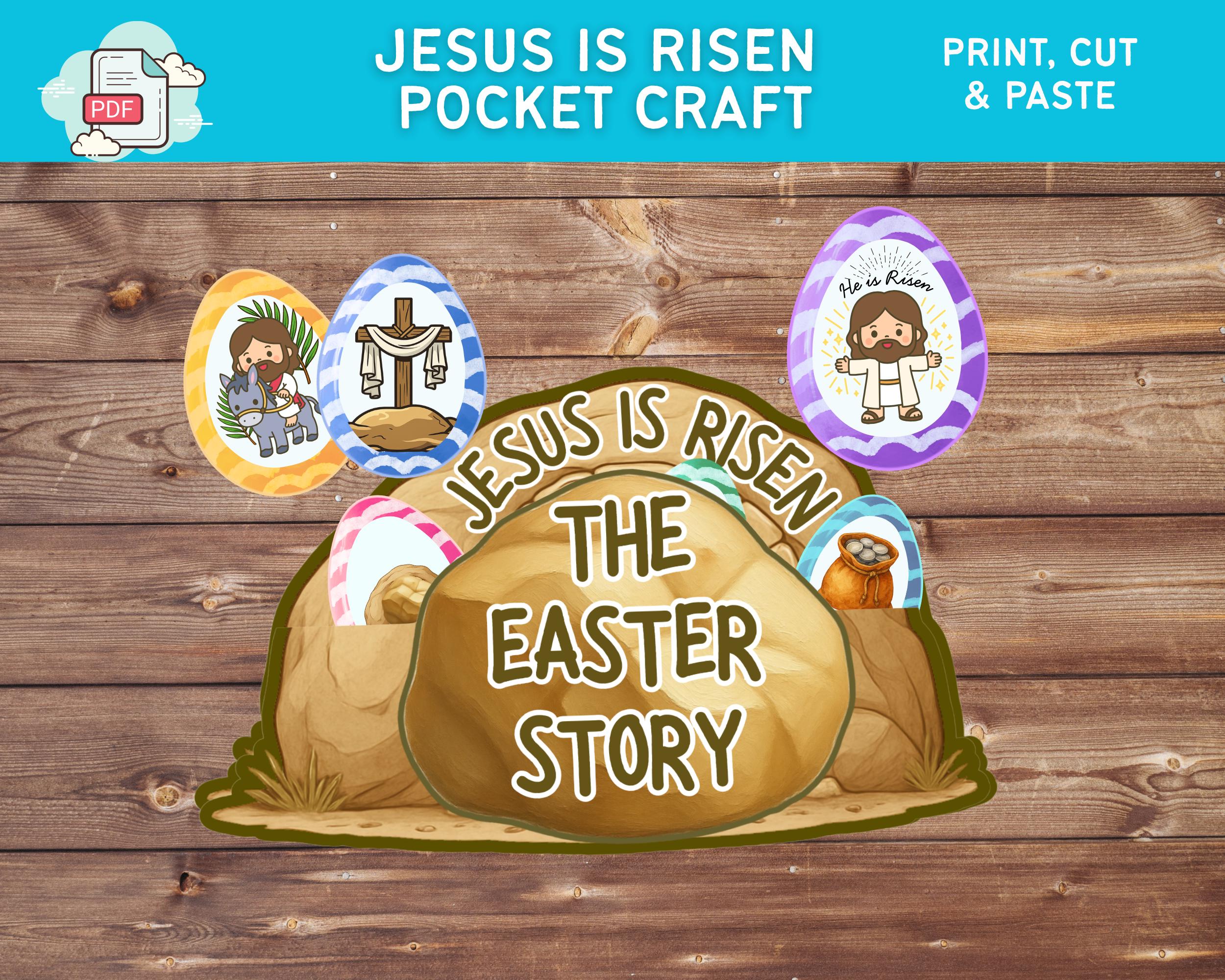 Easter Story Pocket Craft for Kids, Printable Holy Week Activity, Empty ...