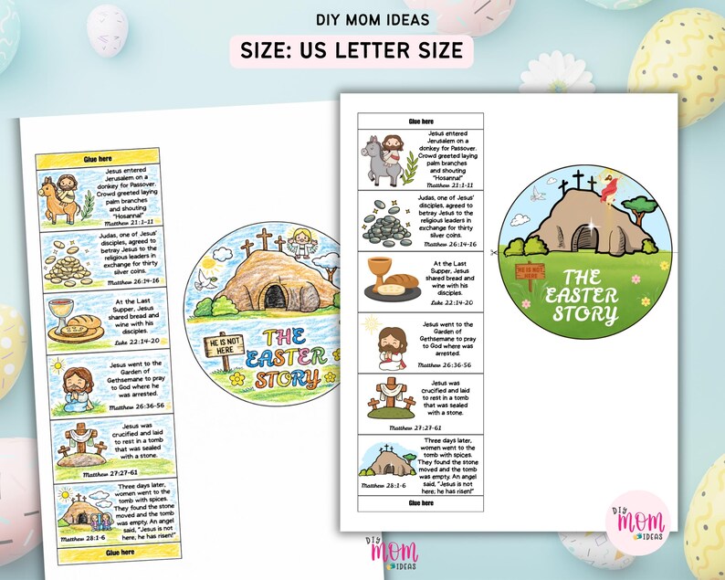 Kids Easter Story Folding Craft, Holy Week Timeline, Easter Story Craft ...