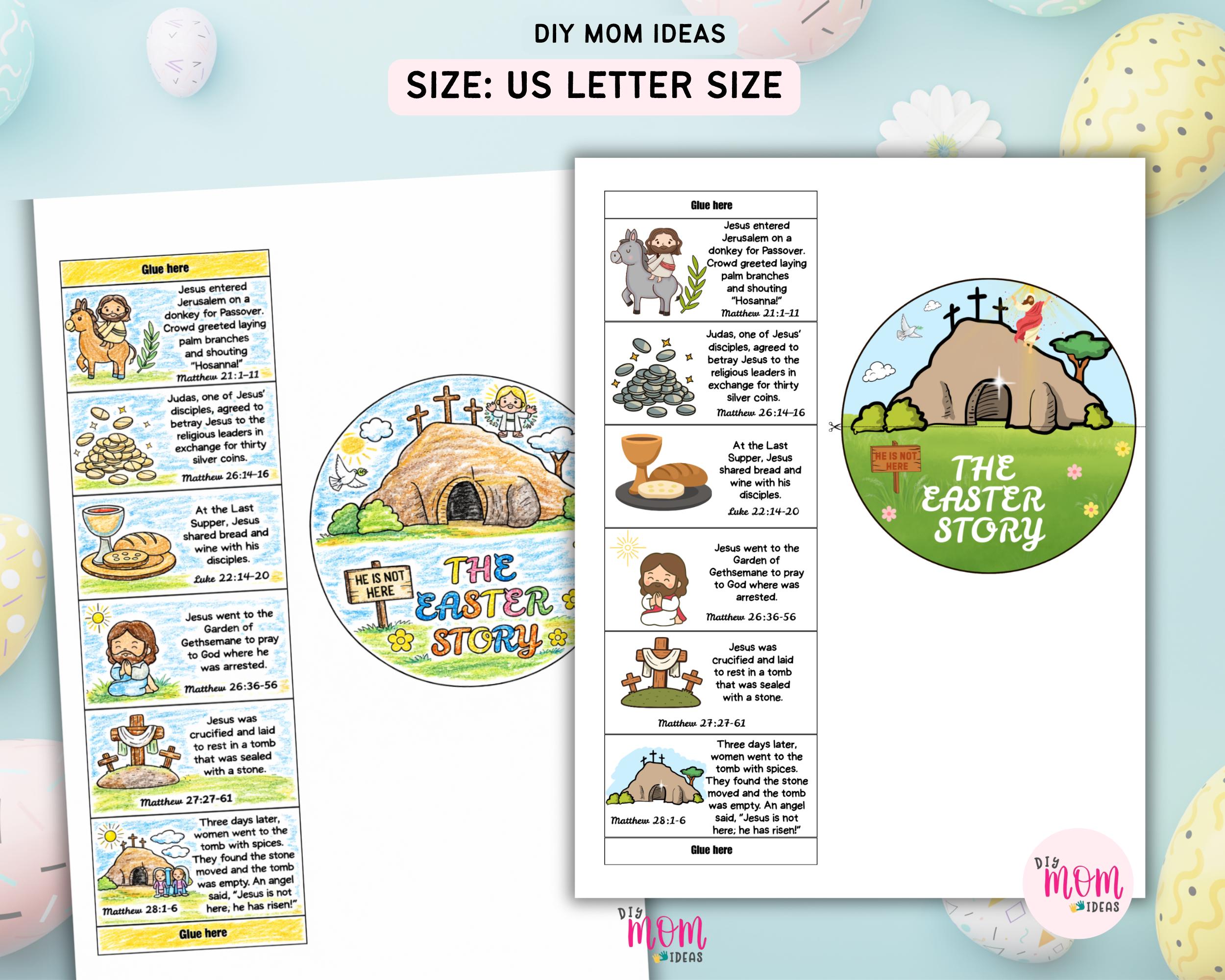 Kids Easter Story Folding Craft, Holy Week Timeline, Easter Story Craft ...