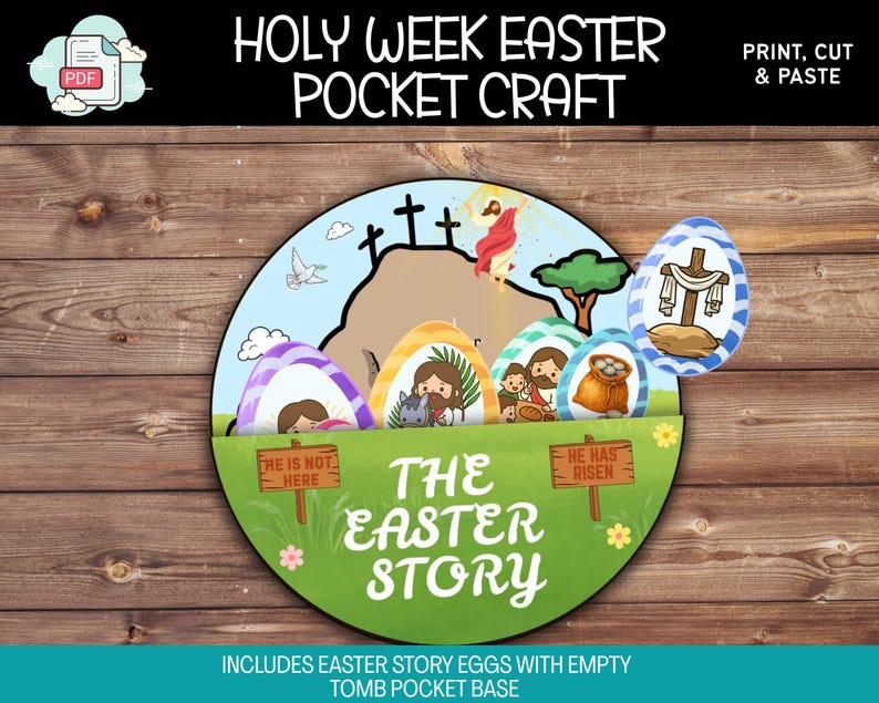 Holy Week Easter Craft for Kids, Easter Story Pocket Craft Printable ...