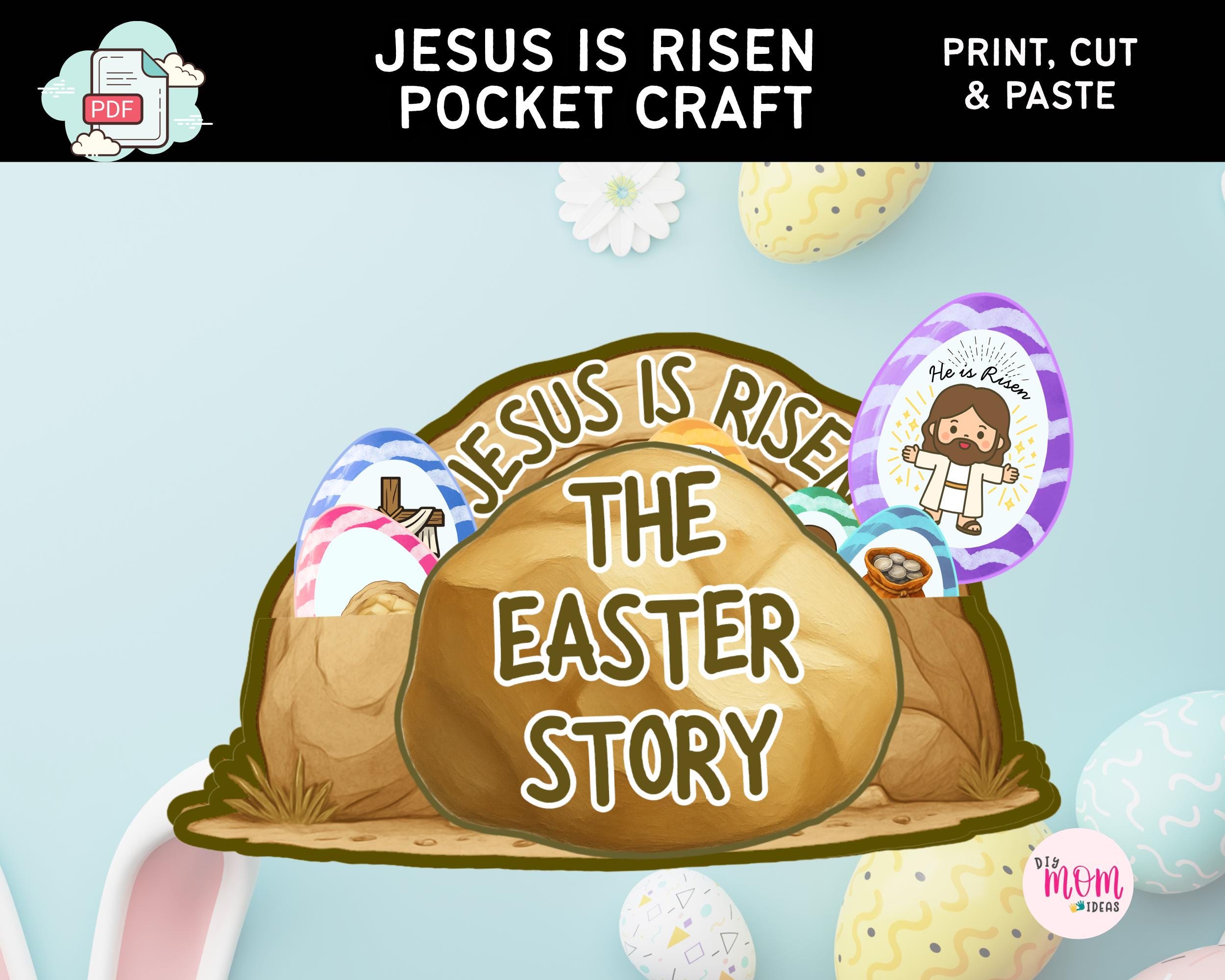 Easter Story Pocket Craft for Kids, Printable Holy Week Activity, Empty ...