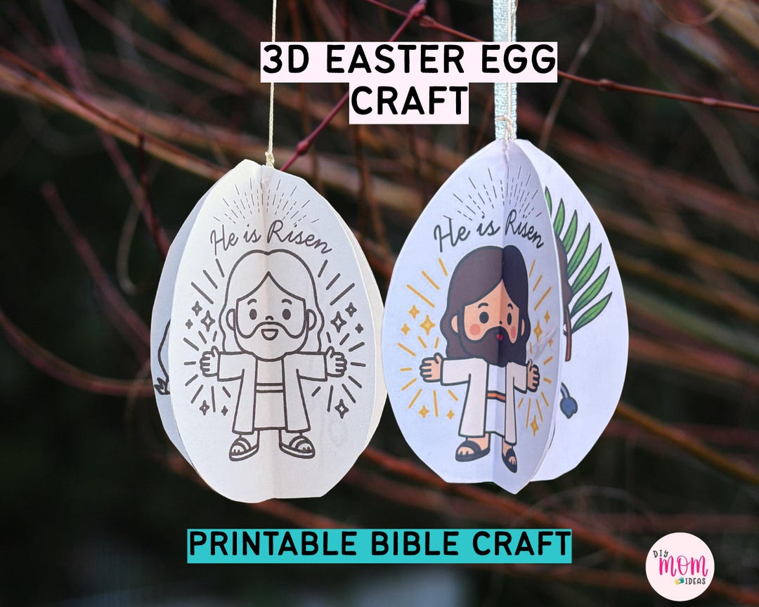 Easter Story Craft 3D Egg Craft, Printable Holy Week Timeline Craft ...