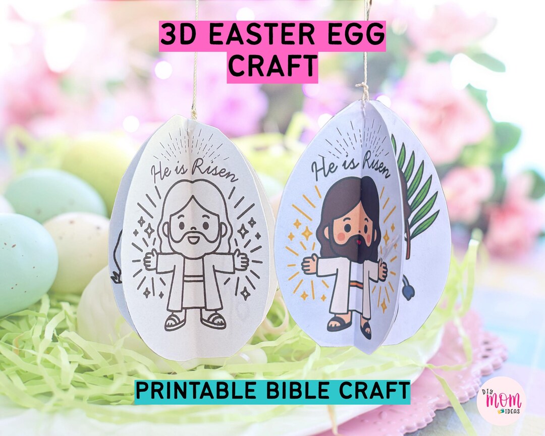 Easter Story Craft, Holy Week Craft Activity, 3D Egg Craft for Kids ...