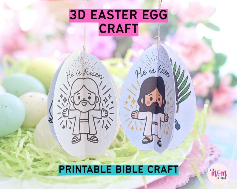 Easter Story Craft, Holy Week Craft Activity, 3D Egg Craft for Kids ...