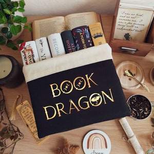 Book Dragon Basket, Book Dragon Design Canvas Organiser, Book Storage ...