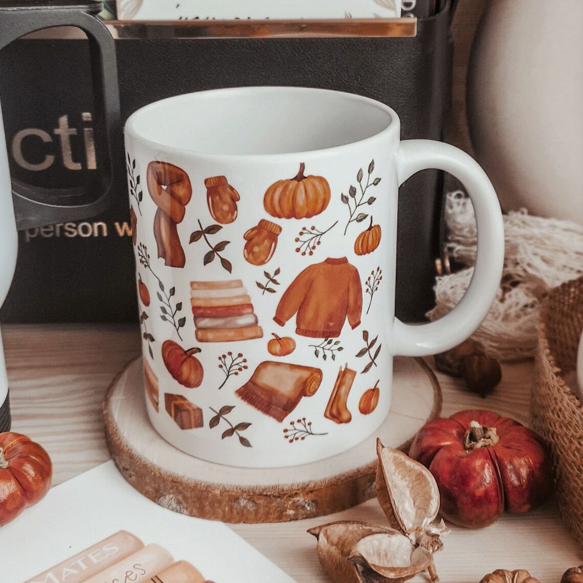 Autumn Mug Cosy Things Pumpkins Bookstack Blanket & More - Etsy