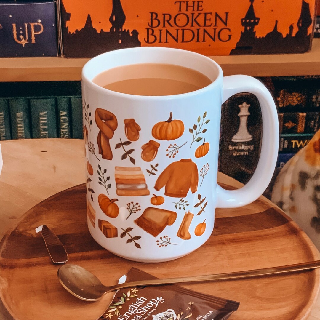 Autumn Mug, Cosy Things, Pumpkins, Bookstack, Blanket & More, Cosy Gift ...