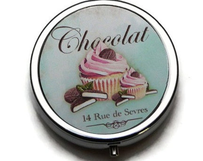 Patisserie Chocolat Cupcakes Pill Box With Mirror Pretty - Etsy